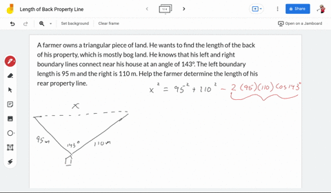 A farmer had a triangular piece of land he put a fence...