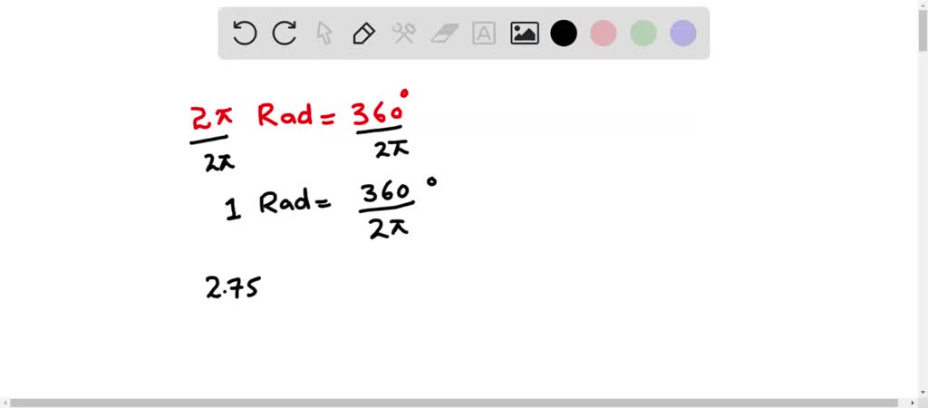 SOLVED: Convert 2.75 radians to degrees, and round to the nearest tenth ...