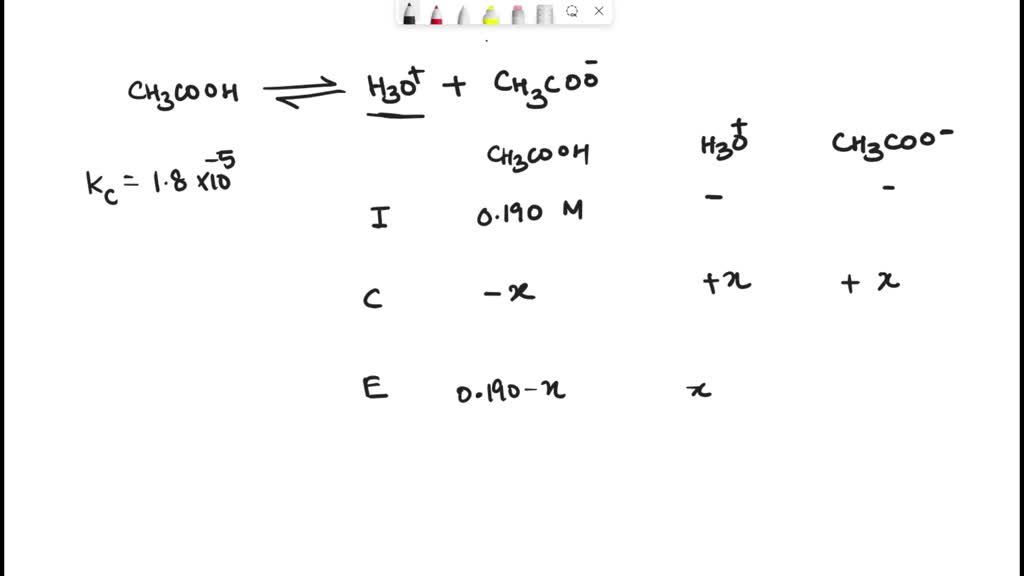 Consider the following reaction: HC2H3O2 (aq) + H2O (L) H3O+ (aq ...