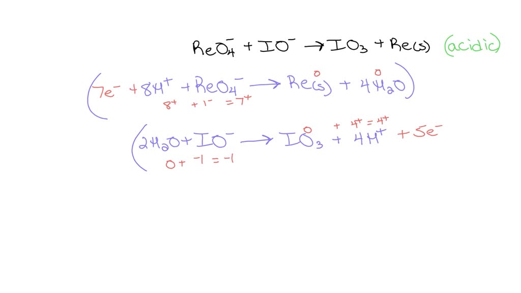 SOLVED: Complete and balance the following redox reaction in acidic ...