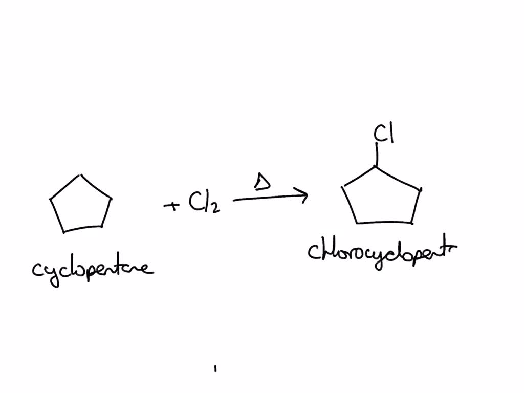 SOLVED: The product of the reaction between cyclopentane and chlorine ...