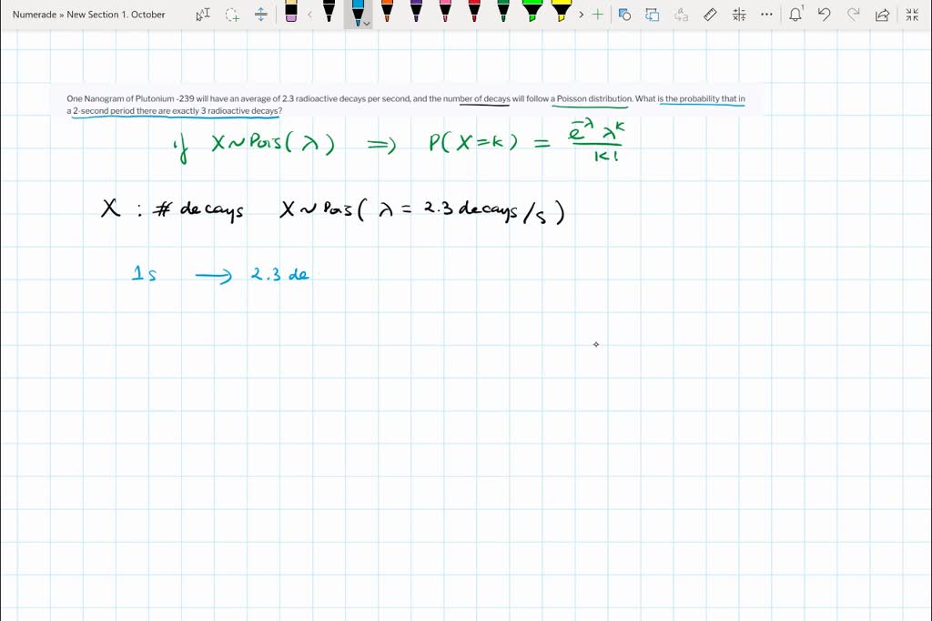 SOLVED: One Nanogram of Plutonium -239 will have an average of 2.3 radioactive decays per second ...