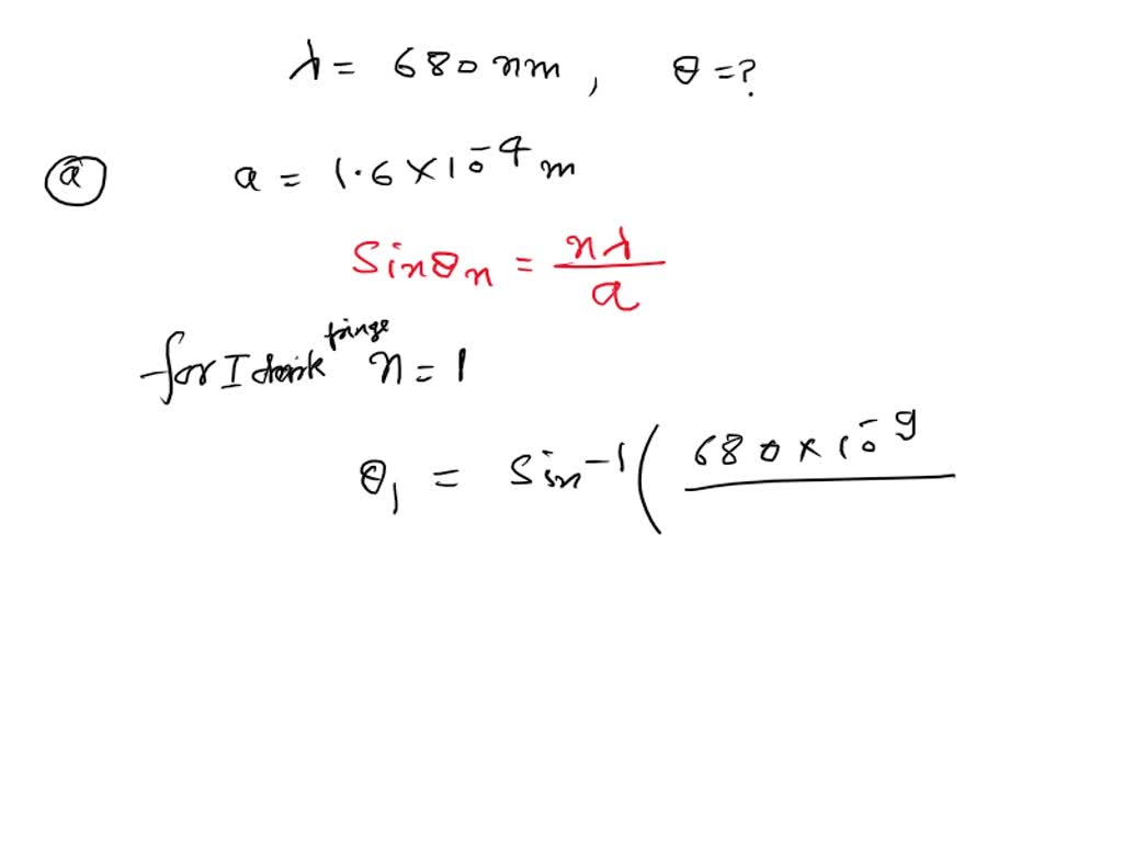 SOLVED: A diffraction pattern forms when light passes through a single ...
