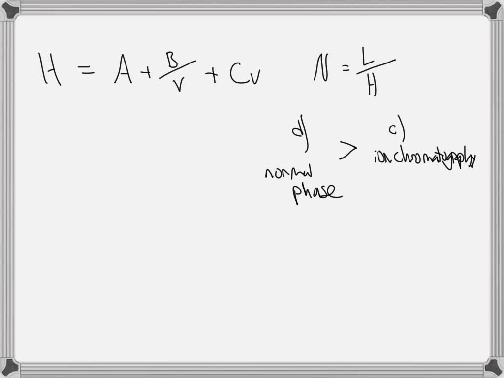 Using the knowledge of the van Deemter equation, rank the following ...