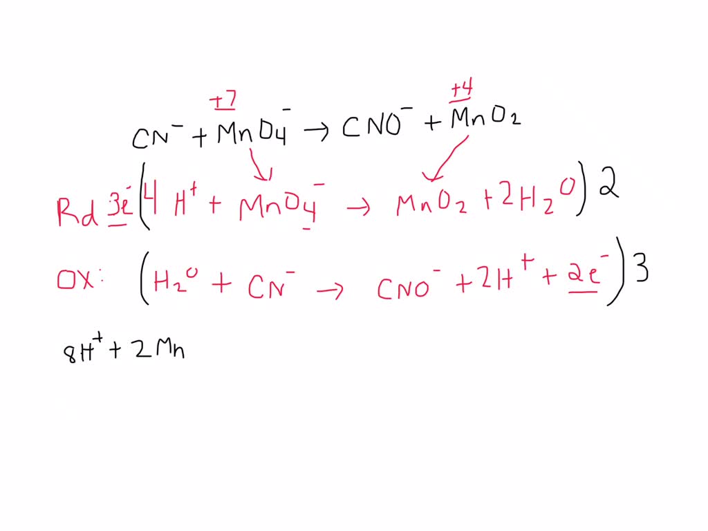 SOLVED: Answer the following: 1. Balance the following redox equations by the ion-electron ...
