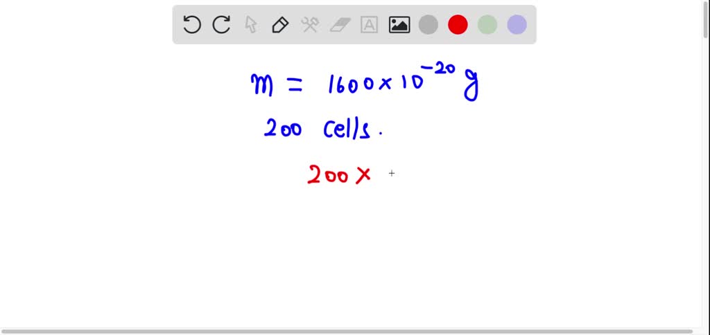The mass of a cell is 1500 into 10 to the power minus 20 gram find the ...
