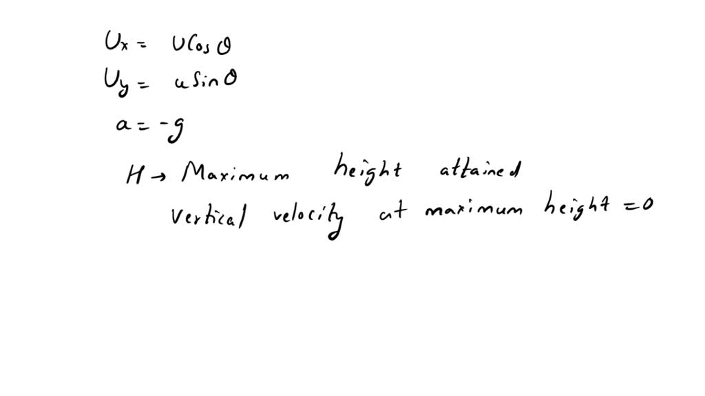 SOLVED: derive a formula for max. height reached by a body for a vertically projected body