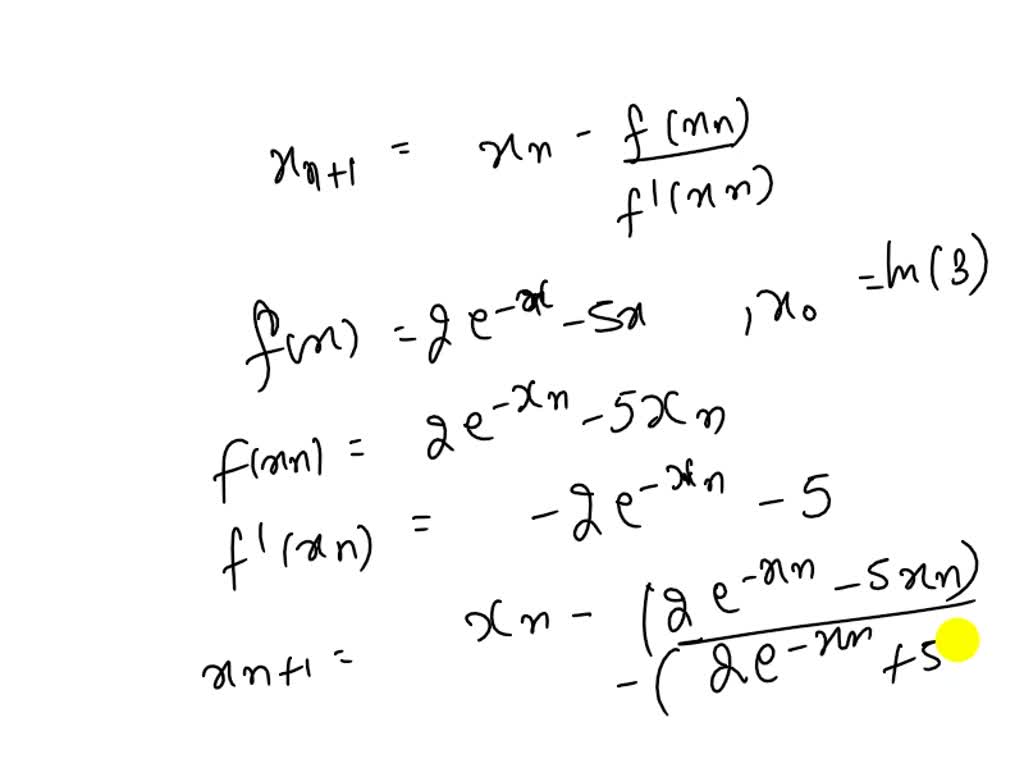SOLVED: Write the formula for Newton's method and use the given initial approximation to compute ...