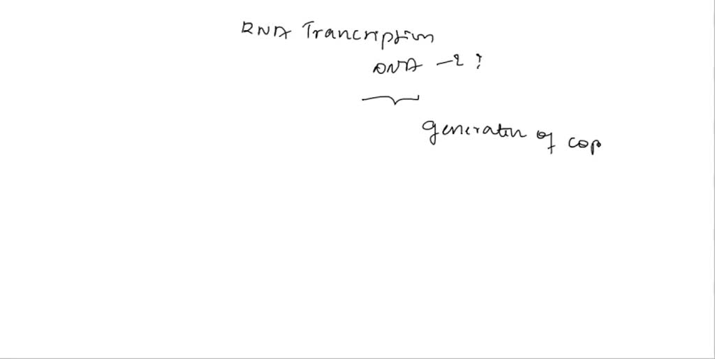 SOLVED: In what way is RNA transcription similar to DNA replication? It ...