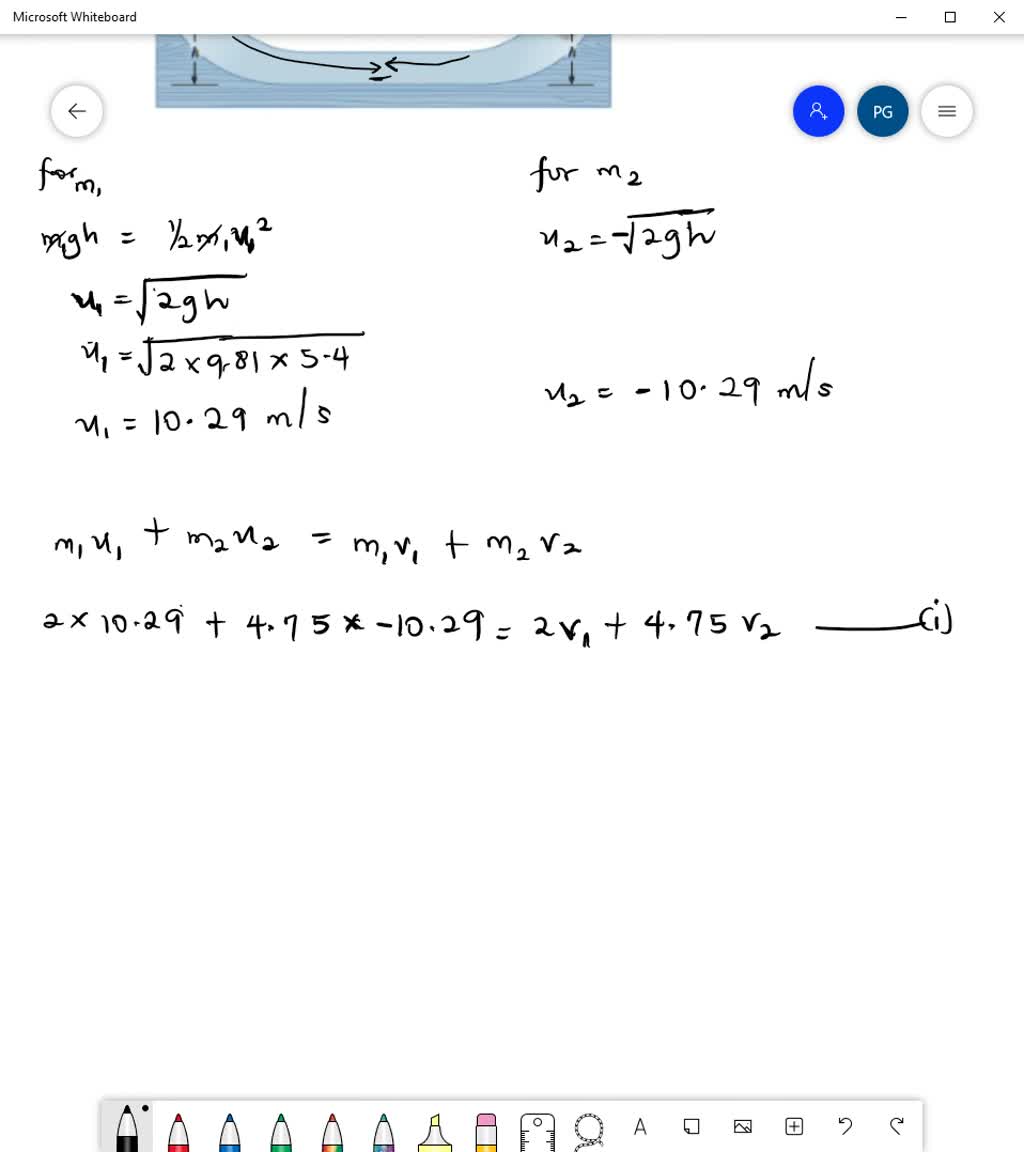 SOLVED: Two blocks of masses m1 = 2.00 kg and m2 = 4.75 kg are released from rest at a height of ...