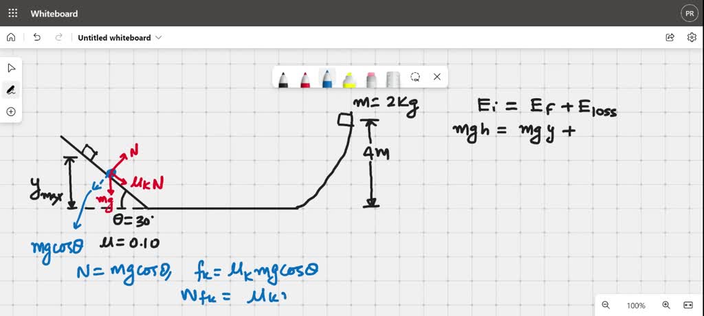 SOLVED: A block of mass 2 kg slides down a curved frictionless track ...