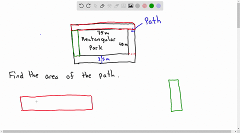 A rectangular park is 60m long and 25m widea path 25m wide...
