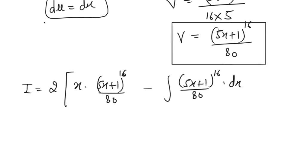 SOLVED: A function u or dv is given. Find the piece u or dv which is ...