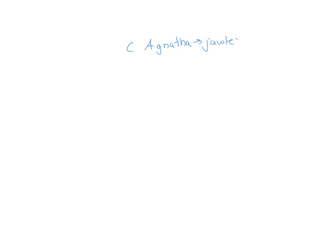 SOLVED: Animals belonging to the Class Agnatha … A. has no vertebral ...