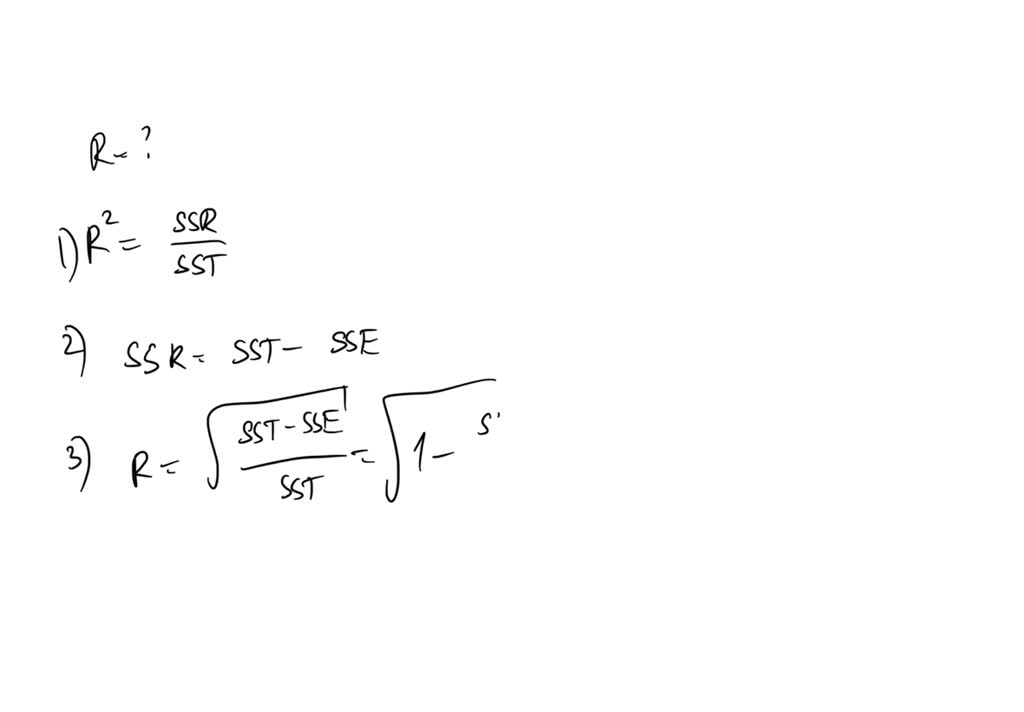 SOLVED: Consider the following regression equation: Y =30+8X. If SSE ...