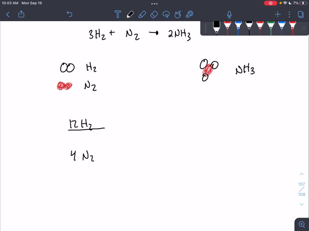 What is the percent yield of NH3 for the reaction depicted in the ...
