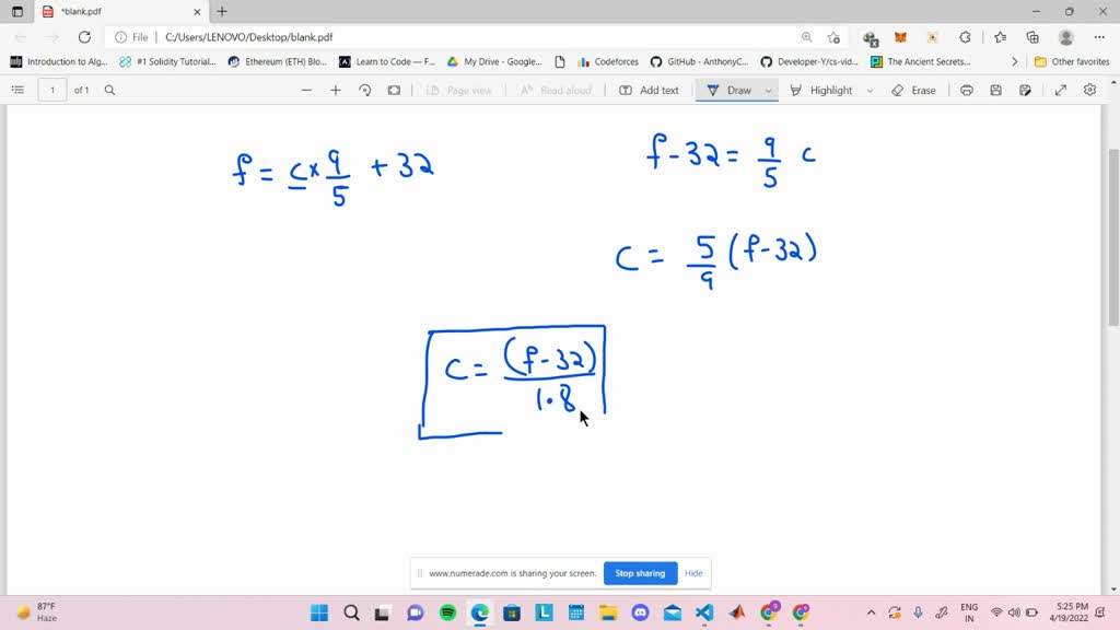 Write A Plsql Program To Convert A Temperature In Fahrenheit To