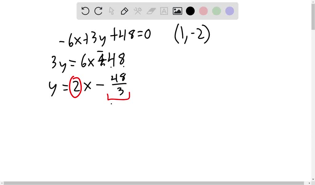 SOLVED: 48. Which ofthe following equations represents line parallel to ...