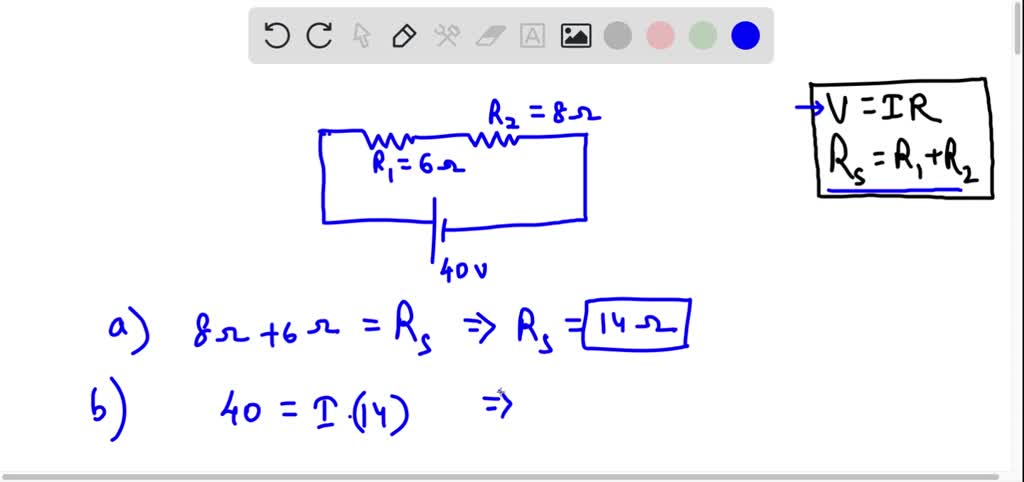 SOLVED: A series circuit is constructed with 3 resistors, and an externally applied voltage of 8 ...