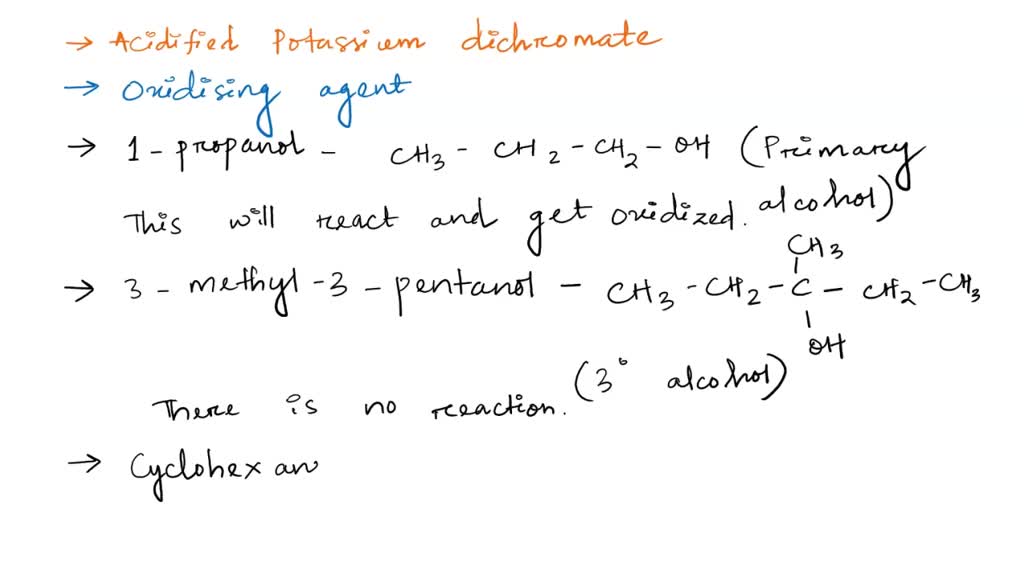 SOLVED: IIL: Oxidation of Alcohols by Potassium Dichromate Please watch ...