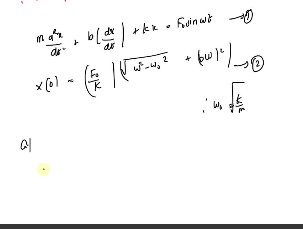 SOLVED: A damped harmonic oscillator has mass m and stiffness k. A ...