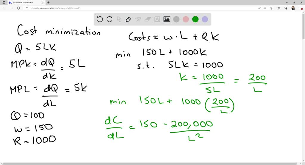 SOLVED: The production process using two inputs, labor and capital, can ...