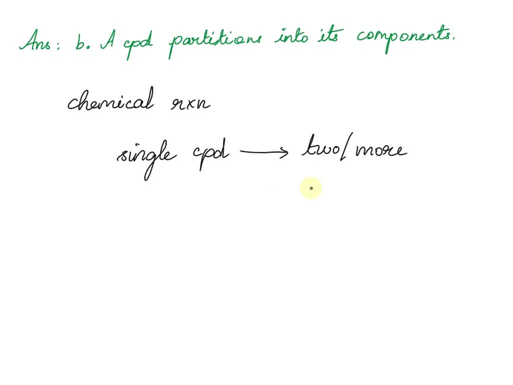 Solved What Occurs During A Decomposition Reaction The Components Of
