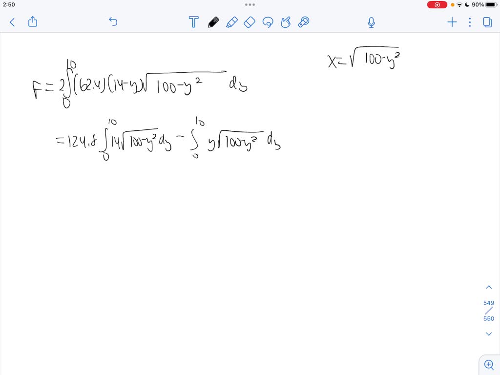 SOLVED: Calculate the fluid force on one side of a semicircular plate ...