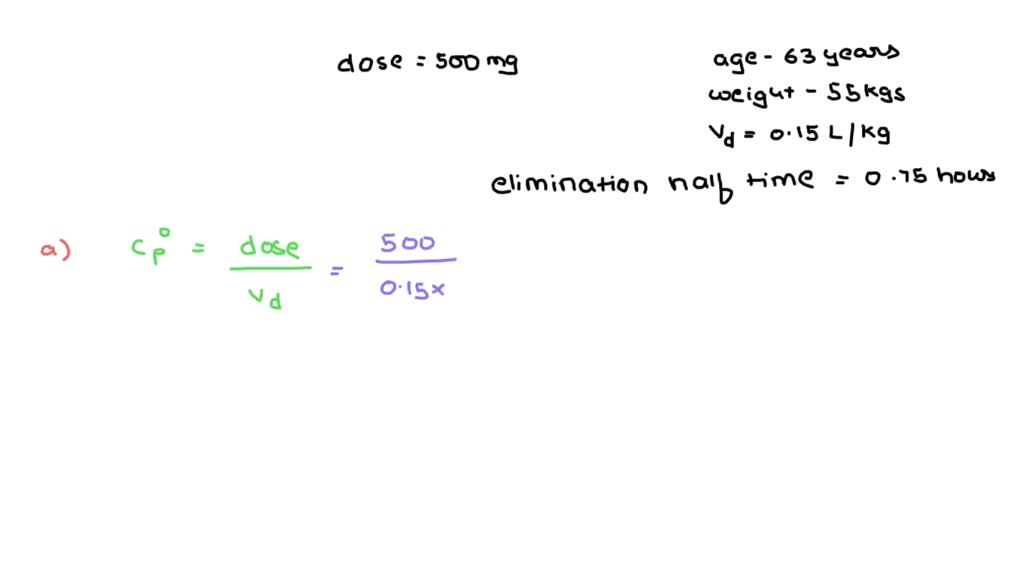 SOLVED: 5. A single IV bolus injection containing 500 mg of cefamandole ...