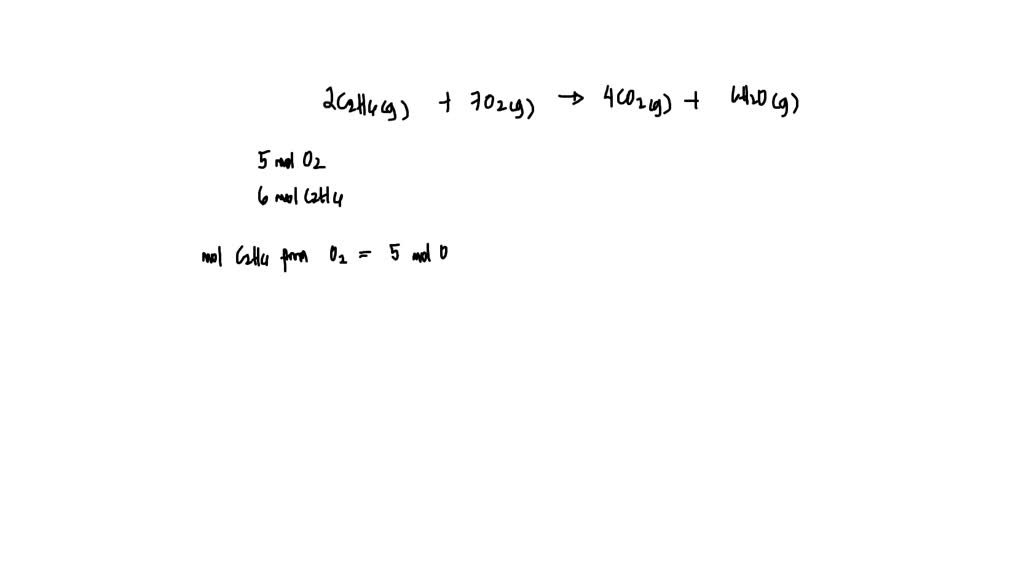 SOLVED: Given a balance chemical equation , 2 C2H6 (g)+7 O2 (g) —> 4 CO 2 (g)+6 H2O(g) If ...