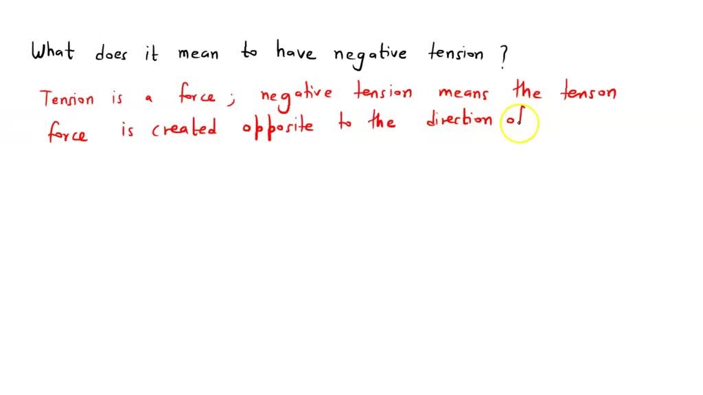 SOLVED: what does it mean to have negative tension