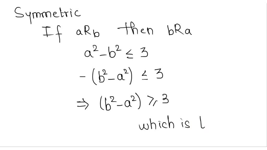 SOLVED: a) 4 points each – Show that the relation R defined on the set of all integers Z such ...