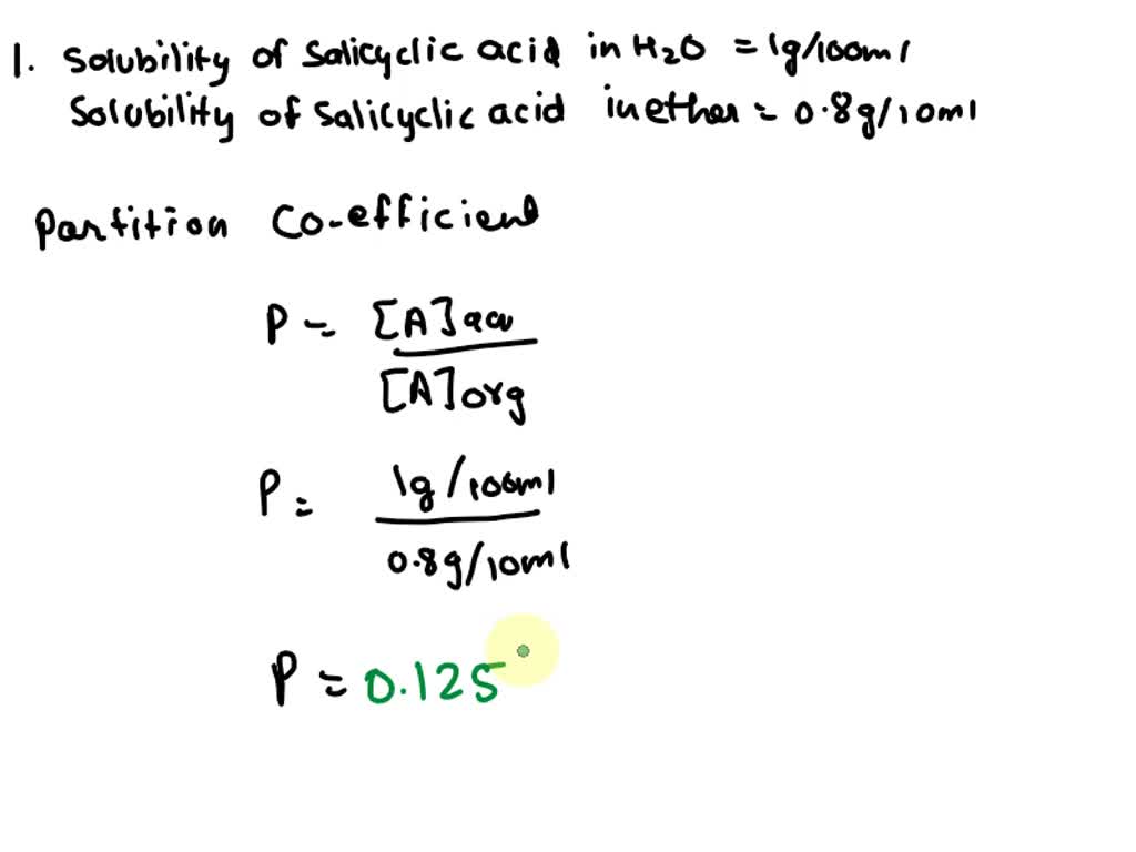 SOLVED: Consider the diagrams below for the determination of partition coefficient (P) of ...