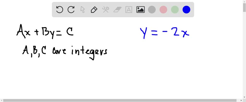 SOLVED: ' PLEASE HELP Rewrite the equation in Ax+By=C form. Use integers for A, B, and C. y+ 6 ...