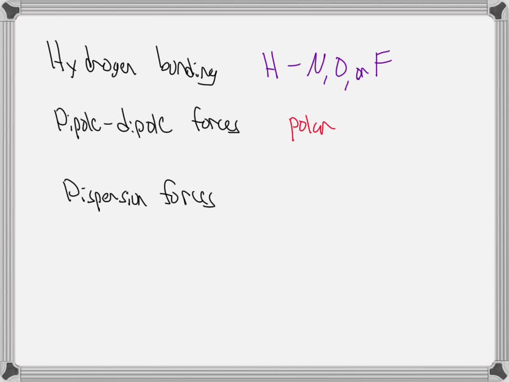 SOLVED: Identify all the intermolecular forces present in the compound ...