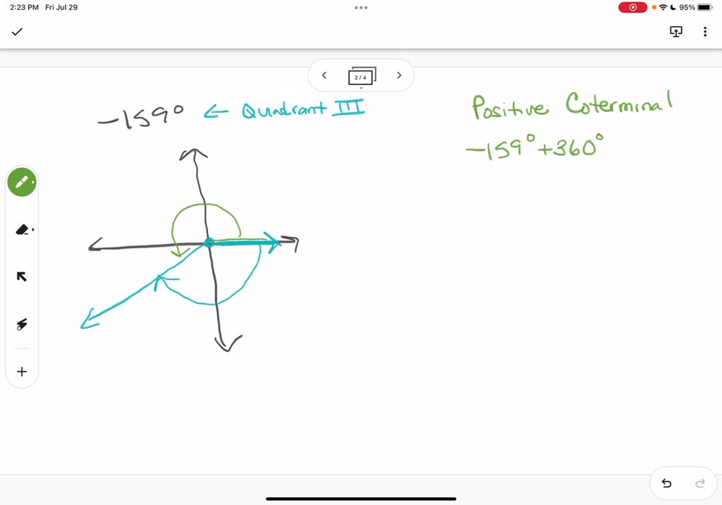 SOLVED: Check Sketch each angle in standard position. Draw an arrow representing the correct ...