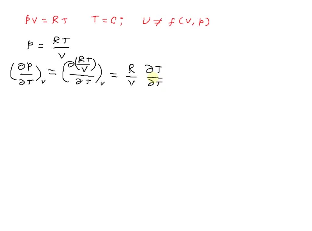 SOLVED: You have a gas that follows the ideal gas equation (Pv = RT ...
