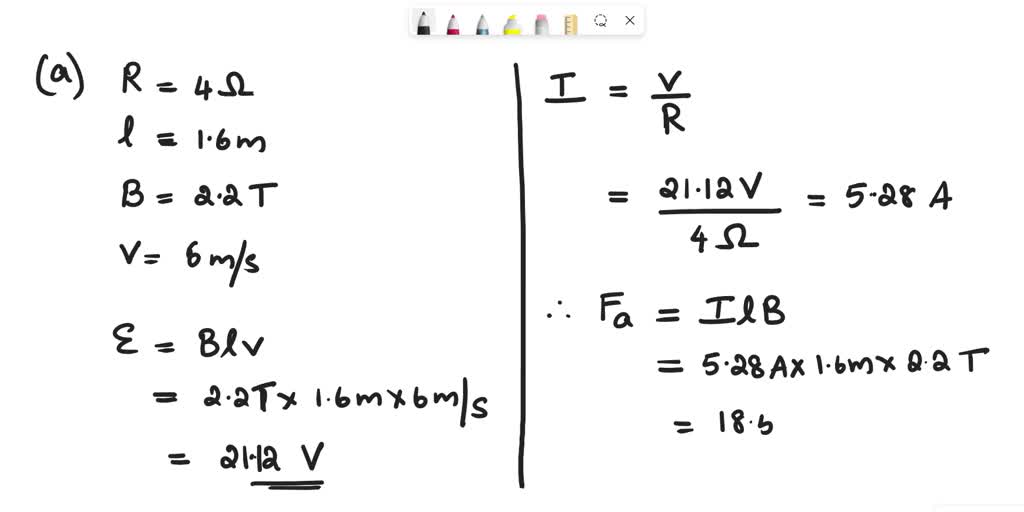 SOLVED: 2) A metal bar is pulled along parallel metallic rails which are terminated by a 4.00-Q ...