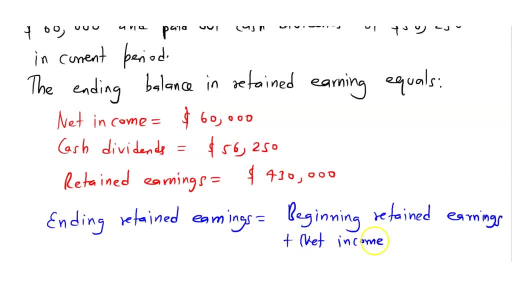 SOLVED: A company had a beginning balance in retained earnings of ...