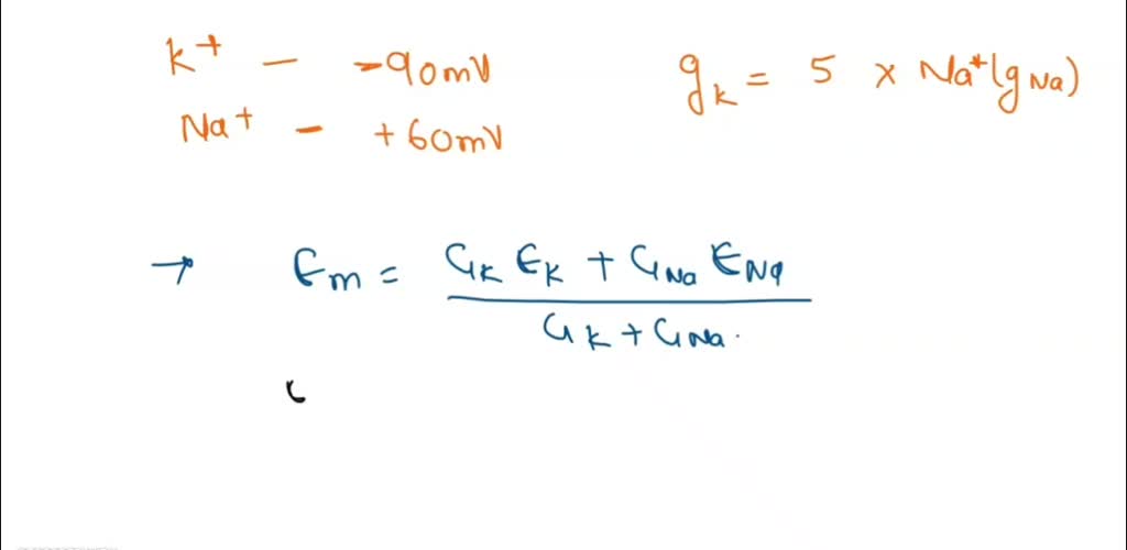 SOLVED: 2 If the equilibrium potential for chloride is -90 mV, and the ...