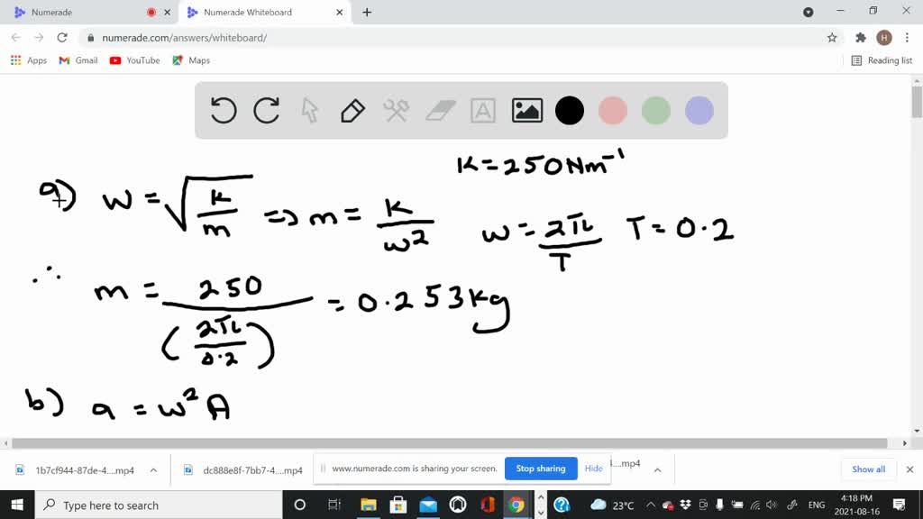 On a frictionless, horizontal air track, a glider oscillates at the end ...