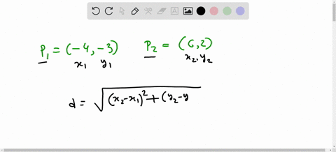 SOLVED: Find the distance dP1,P2 between the points P1 and P2. Upper P ...