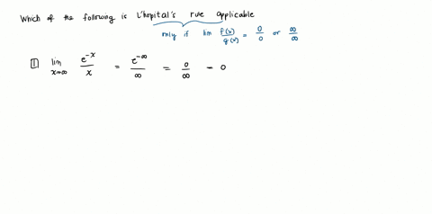 In which limits below can we use lhospitals rule lim in x vz...