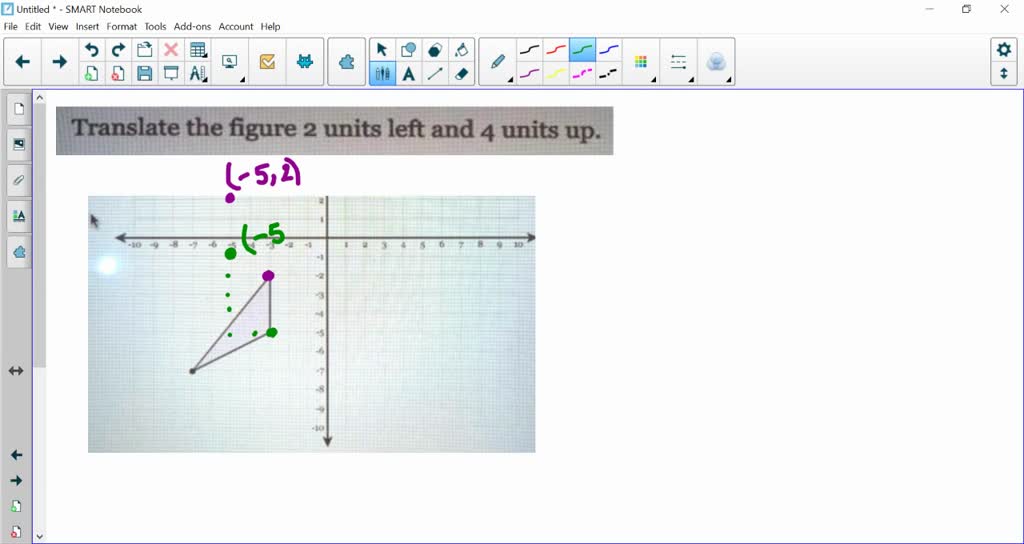 SOLVED: Translate the figure 2 units left and 4 units up Plot all of the points . of the ...