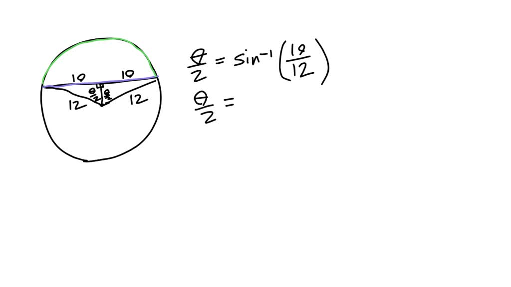 SOLVED: A 20-inch chord is drawn in a circle with a 12-inch radius ...