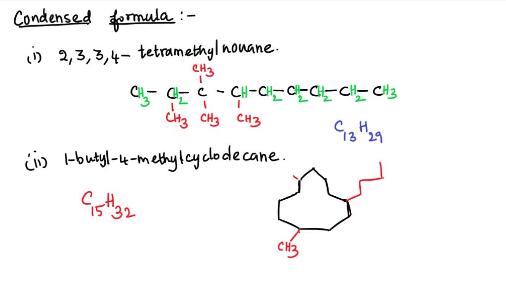 SOLVED: Write condensed formulas for the following: 2,3,3,4 ...