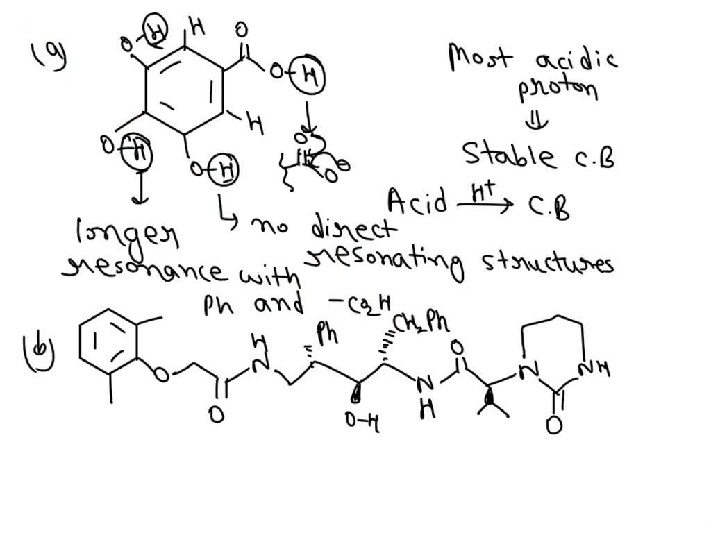 SOLVED: 6. Circle the most acidic proton in each of the following ...