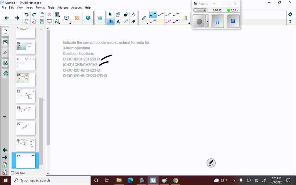 SOLVED: Indicate the correct condensed structural formula for 3 ...