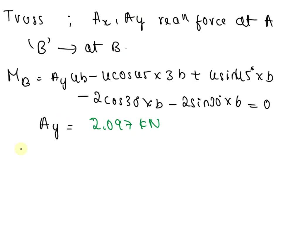 SOLVED: Question 1: This structure, called a truss; has a pin support ...