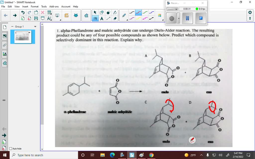 SOLVED: alpha-Phellandrene and maleic anhydride can undergo a Diels ...
